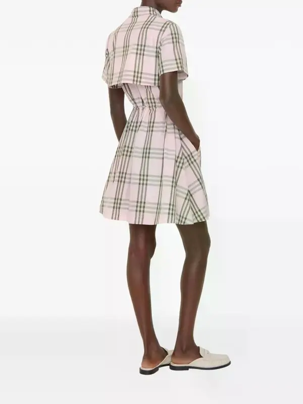 Burberry Check Cotton Dress - Pink