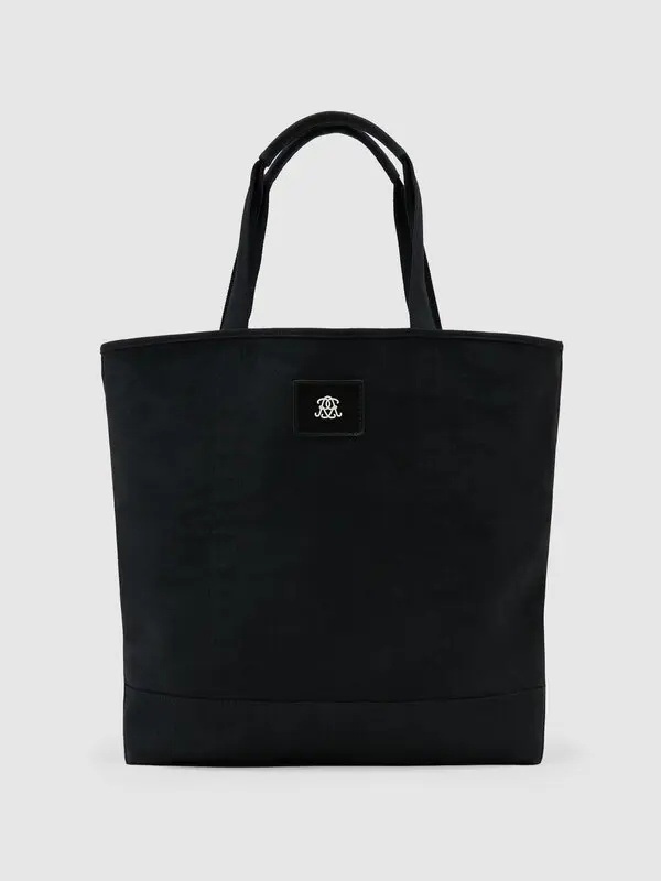 REISS Navona Canvas Tote Bag With Monogram Patch