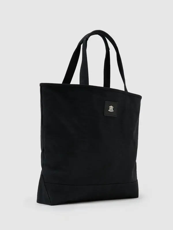 REISS Navona Canvas Tote Bag With Monogram Patch