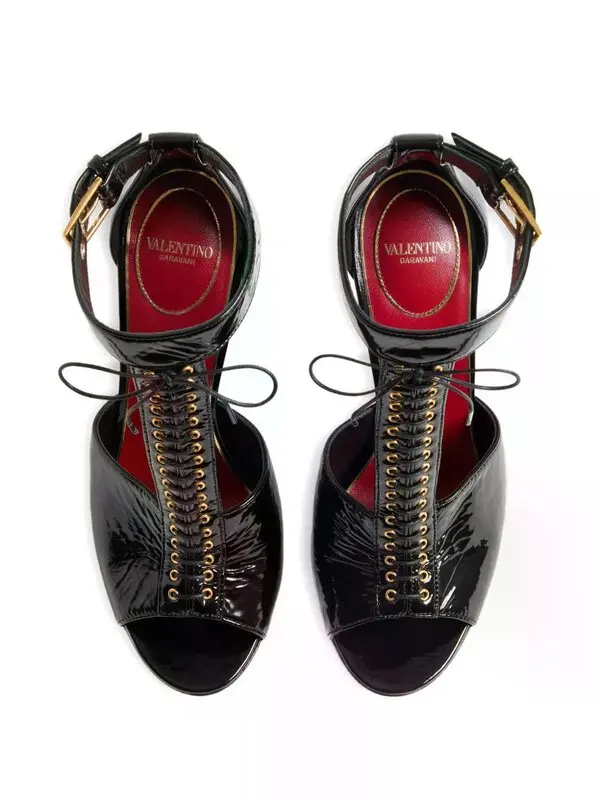 Valentino Garavani Patent Leather Bustier Sandals 105mm