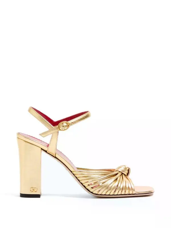 Valentino Garavani Laminated Nappa Sandals 90mm - Gold