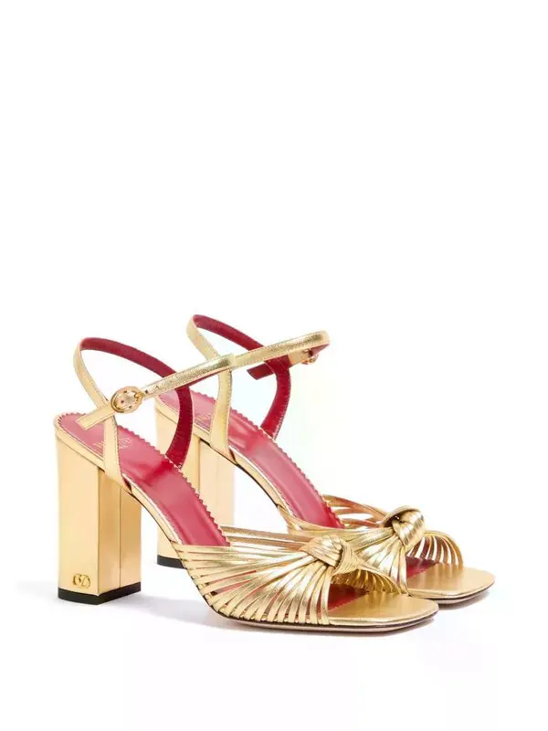 Valentino Garavani Laminated Nappa Sandals 90mm - Gold