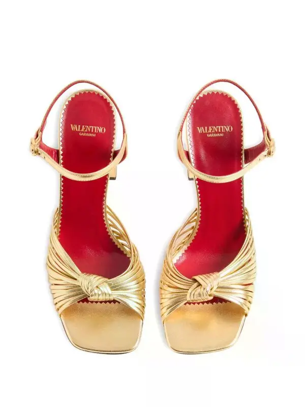Valentino Garavani Laminated Nappa Sandals 90mm - Gold