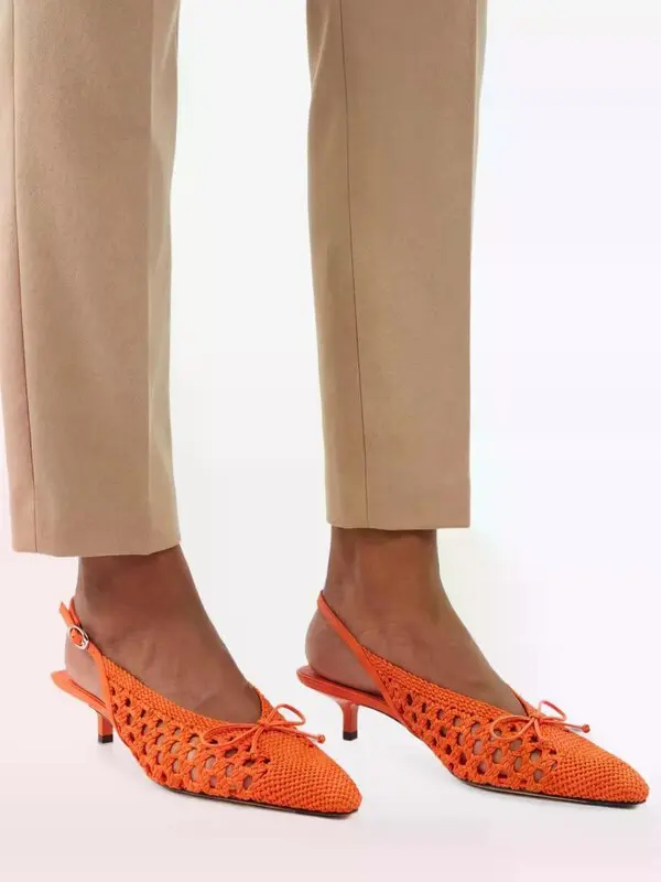 Jacquemus Woven Lambskin Slingback Pumps