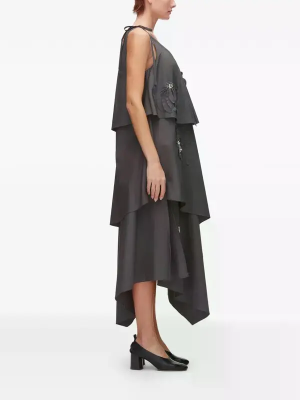 3.1 Phillip Lim Flower Appliqué Layered Dress - Grey