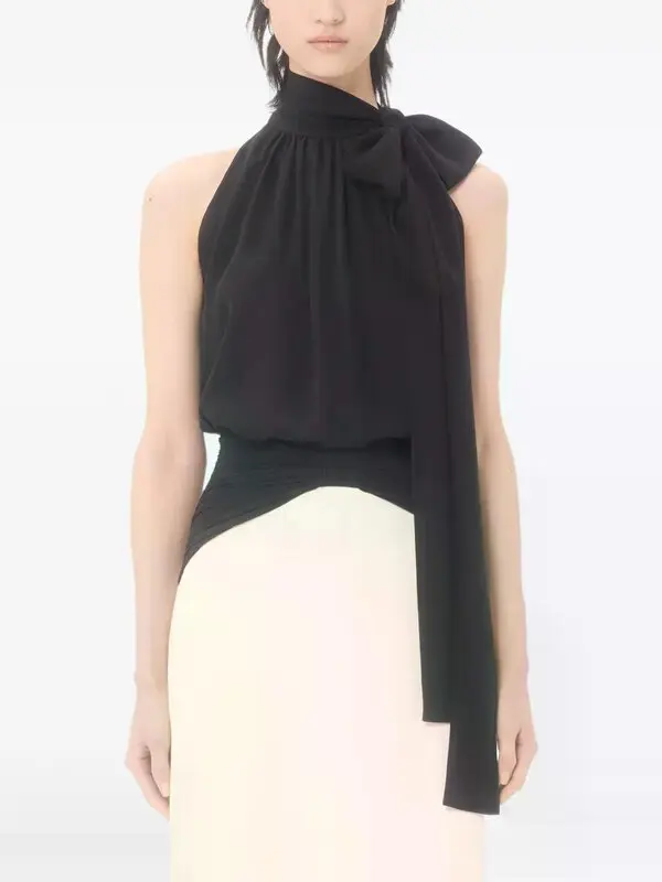 Valentino Garavani Silk Crepe Blouse With Bow Detail