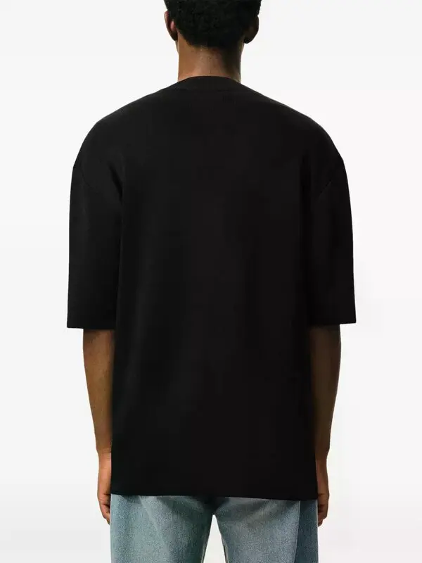 AMI Paris Wool Short Sleeve V-neck Sweater