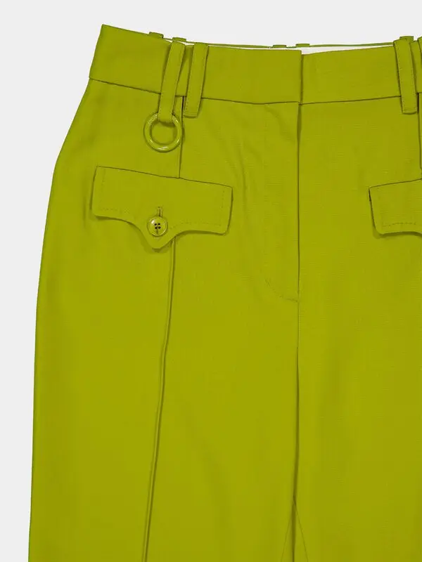 Zimmermann Luna Wool Flare Trousers - Green