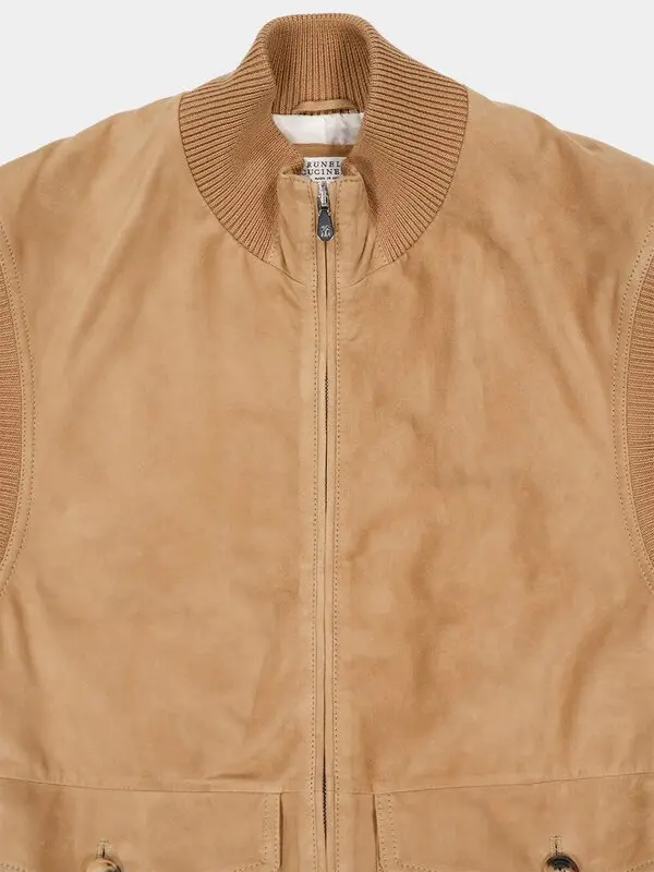 Brunello Cucinelli Light Suede Padded Vest - Brown