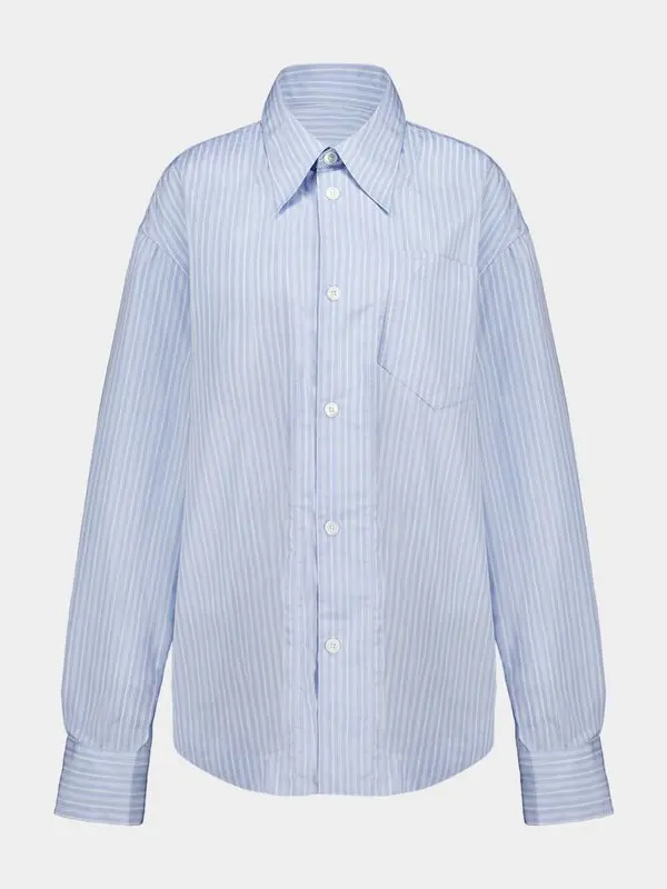 AMI Paris Striped De Cœur Shirt - Blue