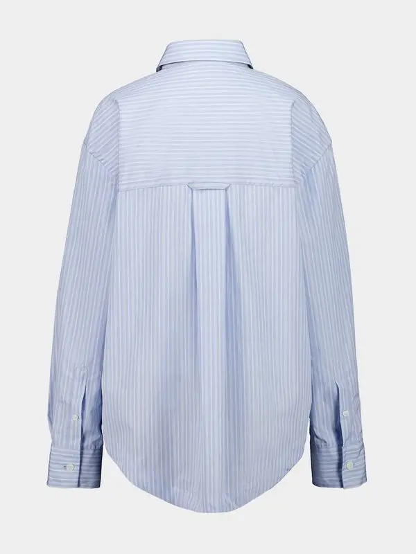 AMI Paris Striped De Cœur Shirt - Blue