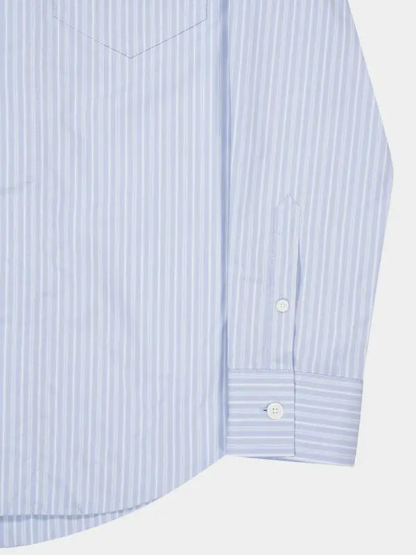 AMI Paris Striped De Cœur Shirt - Blue