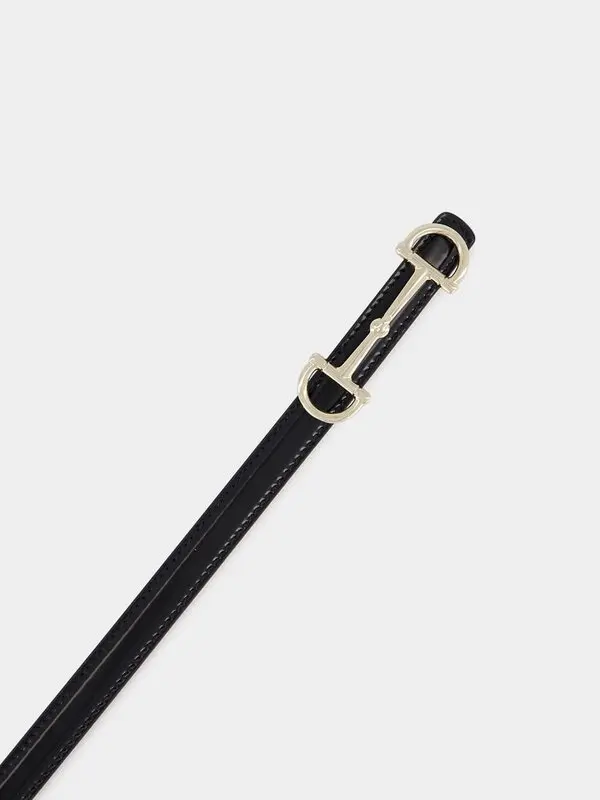 Gucci Horsebit Reversible Leather Belt - Black