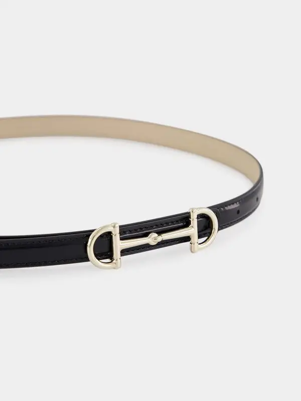 Gucci Horsebit Reversible Leather Belt - Black