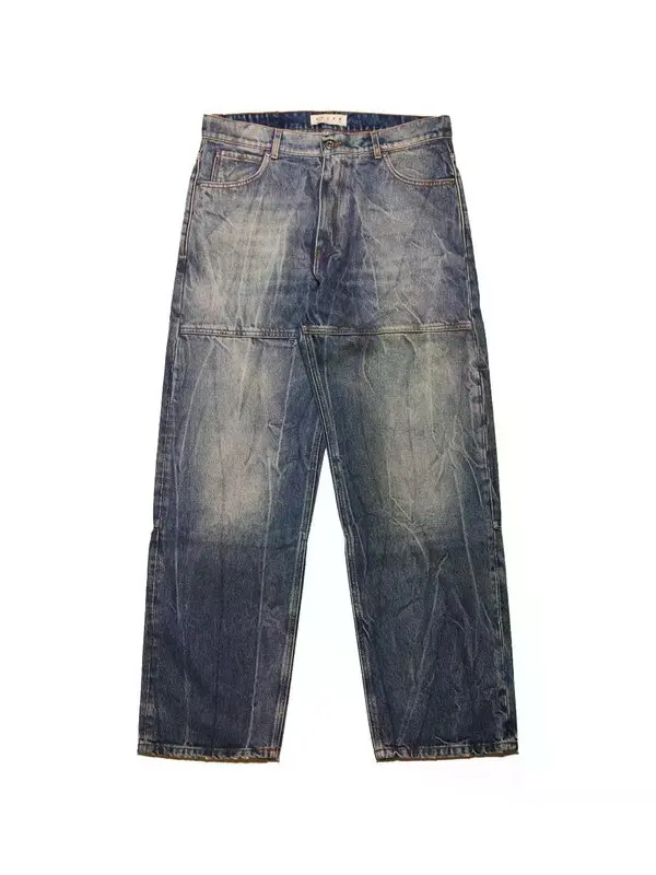 PAURA Sofian Paneled Straight Jeans - Blue