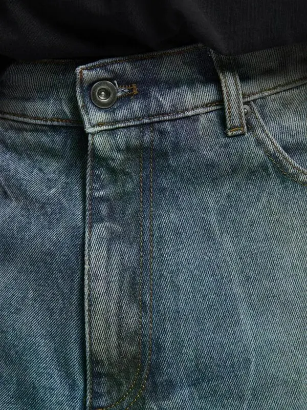 PAURA Sofian Paneled Straight Jeans - Blue