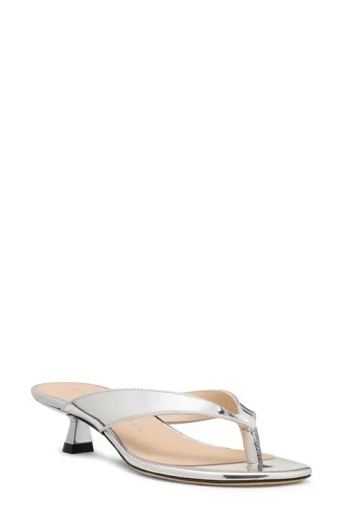 STUART WEITZMAN Rio Kitten Heel Sandal - Silver