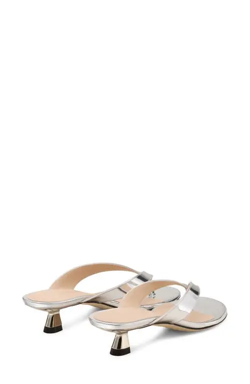 STUART WEITZMAN Rio Kitten Heel Sandal - Silver