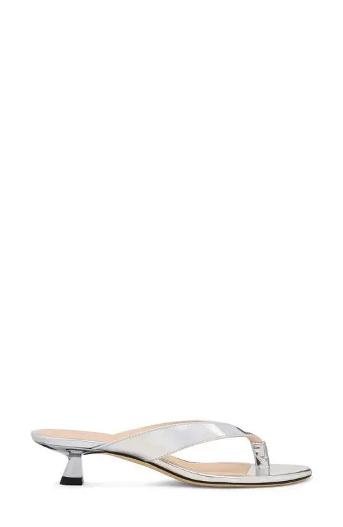 STUART WEITZMAN Rio Kitten Heel Sandal - Silver