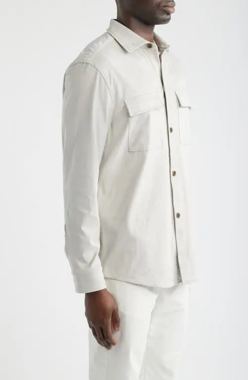 Scott Barber Stretch Faux Microsuede Shirt Jacket