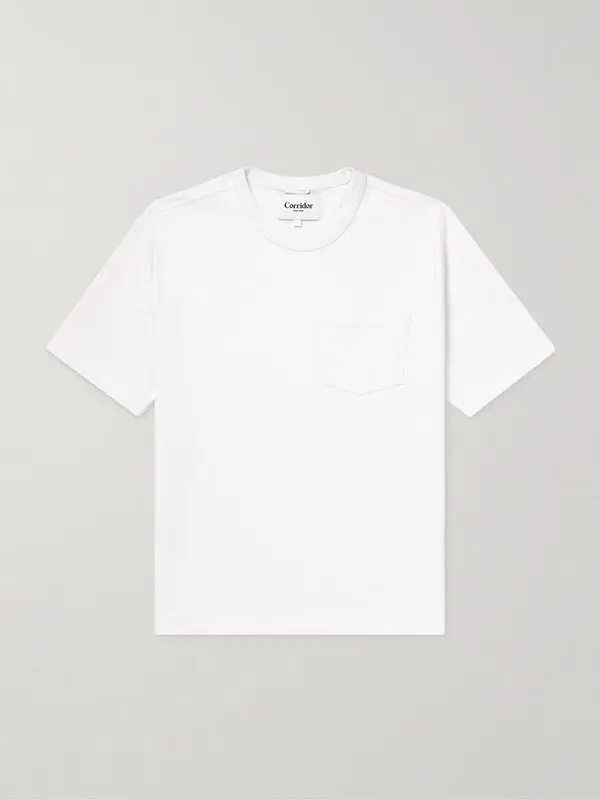 CORRIDOR Garment-dyed Cotton-jersey T-shirt - White