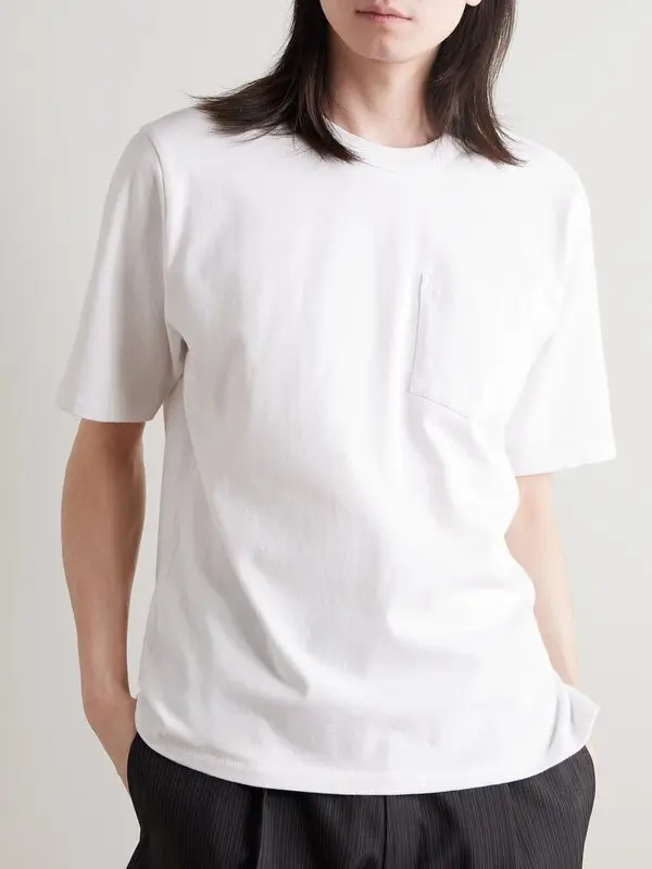 CORRIDOR Garment-dyed Cotton-jersey T-shirt - White