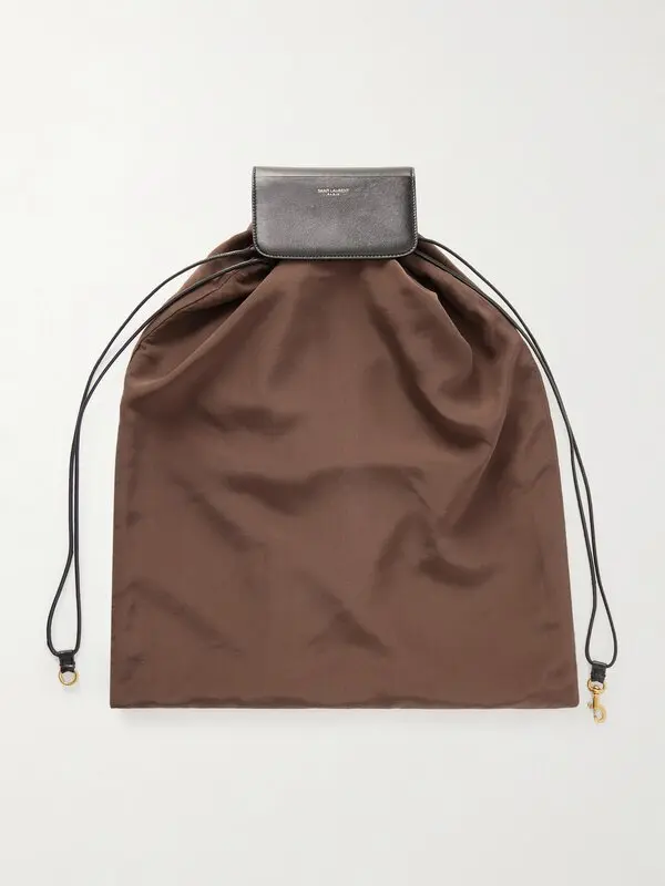Saint Laurent Nylon And Leather Messenger Bag - Brown