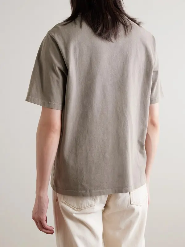 CORRIDOR Garment-dyed Cotton-jersey T-shirt - Gray
