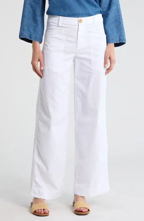 Frank & Eileen Limerick Mid-rise Wrap Pocket Pants - White