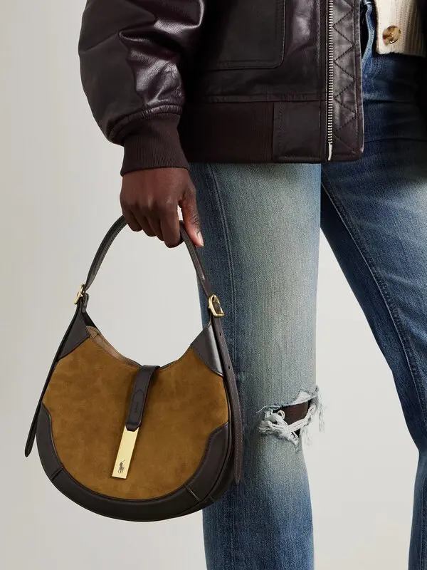 Polo Ralph Lauren Polo Id Suede Shoulder Bag
