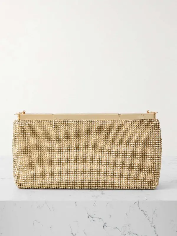 Cult Gaia Felice Crystal-embellished Chainmail Clutch