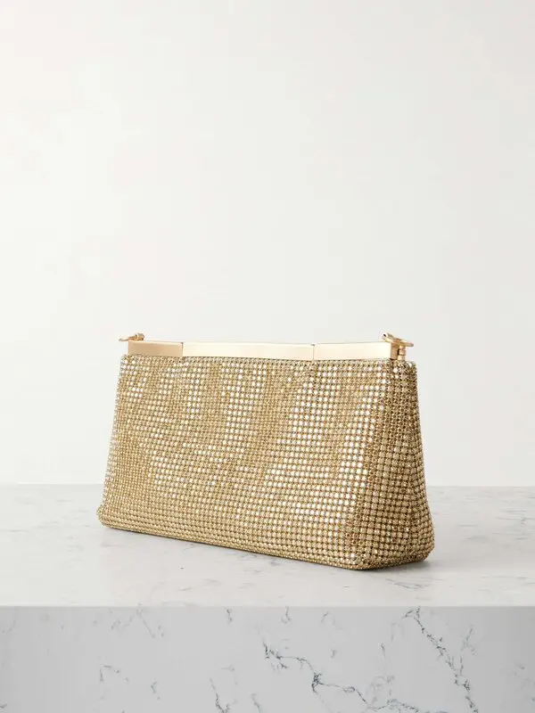 Cult Gaia Felice Crystal-embellished Chainmail Clutch