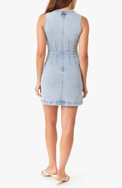 Habitual Studded Seamed Denim Minidress