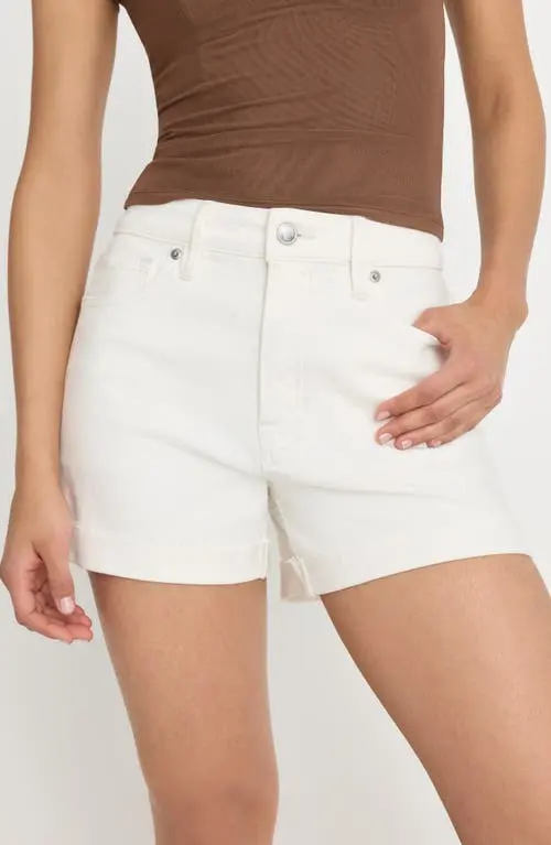 Good American Good Girlfriend Raw Hem Denim Shorts