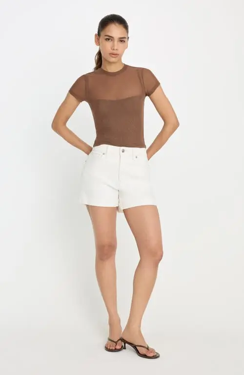 Good American Good Girlfriend Raw Hem Denim Shorts