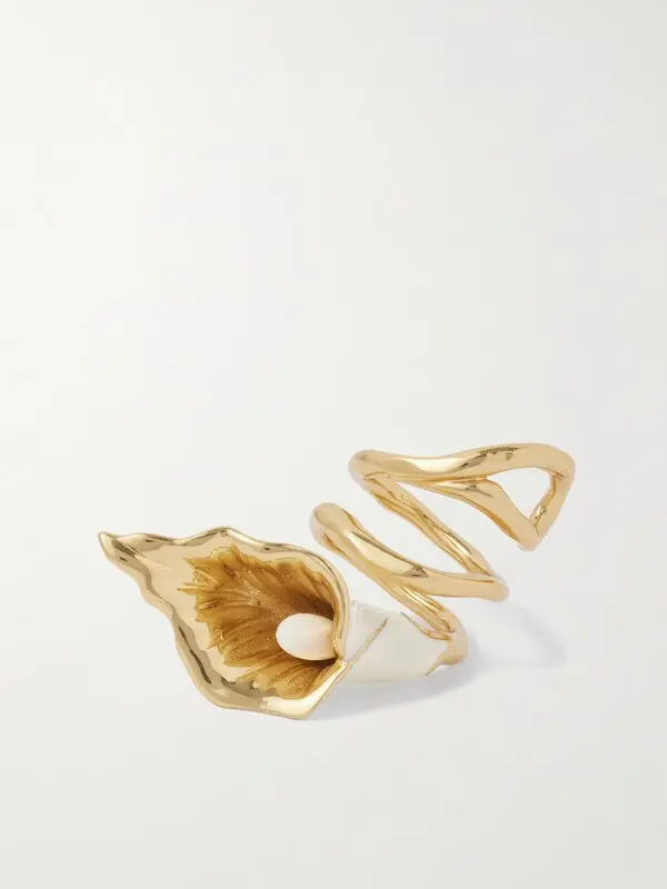 Chloé Tone And Enamel Ring - Gold
