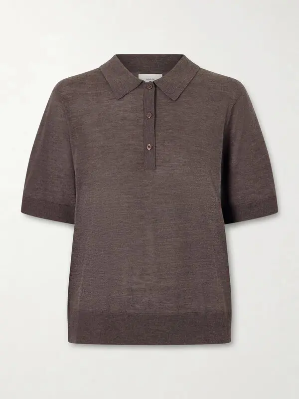 Loulou De Saison Migo Cashmere Polo Shirt - Brown