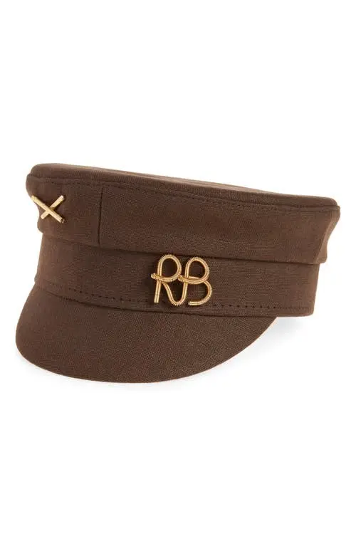 Ruslan Baginskiy Linen Newsboy Cap - Brown