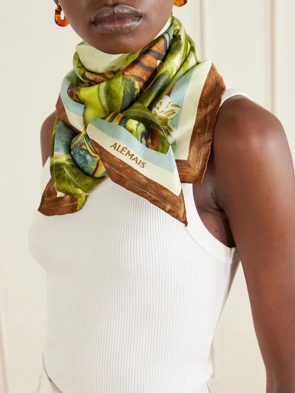 ALEMAIS Toucan Tango Printed Silk-twill Scarf