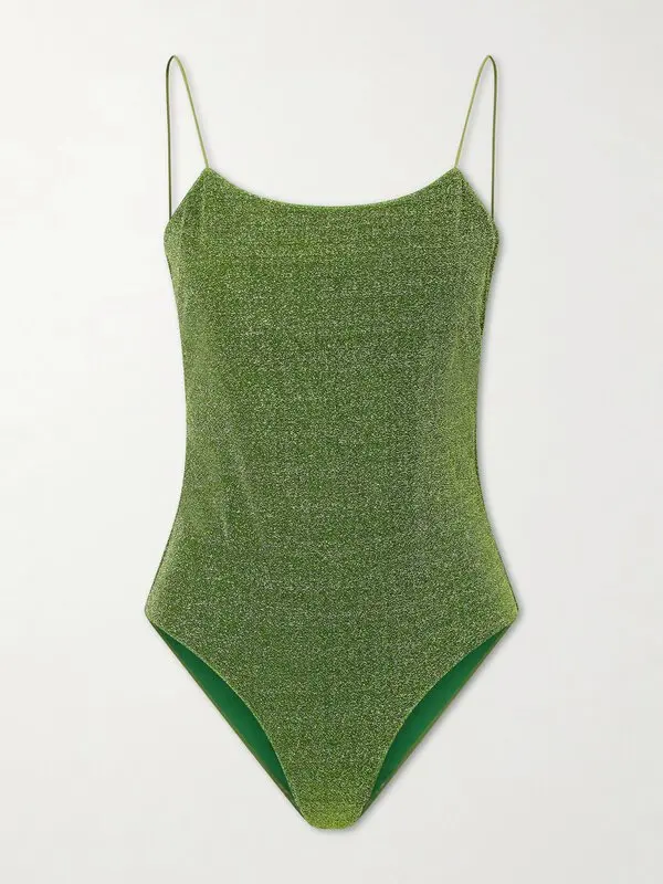 Oseree Lumière Metallic Swimsuit - Green