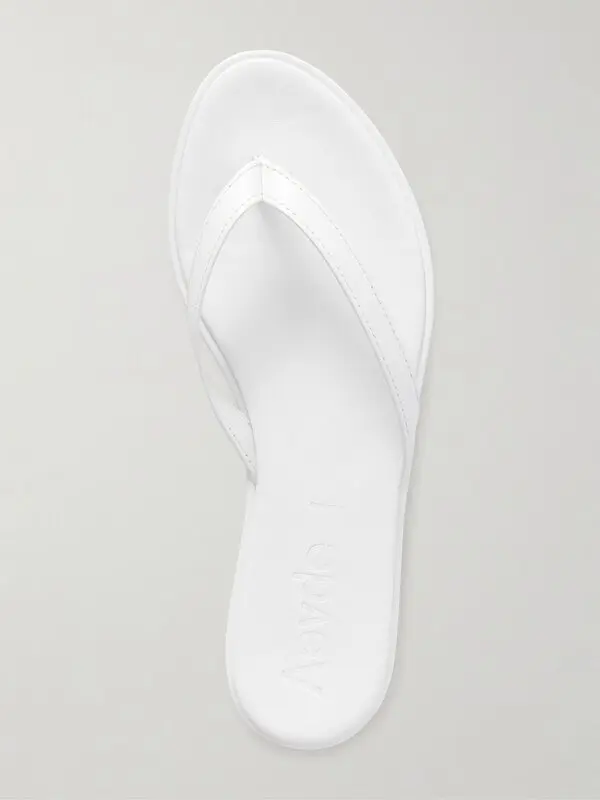 AeydĒ Melody Leather Flip Flops - White