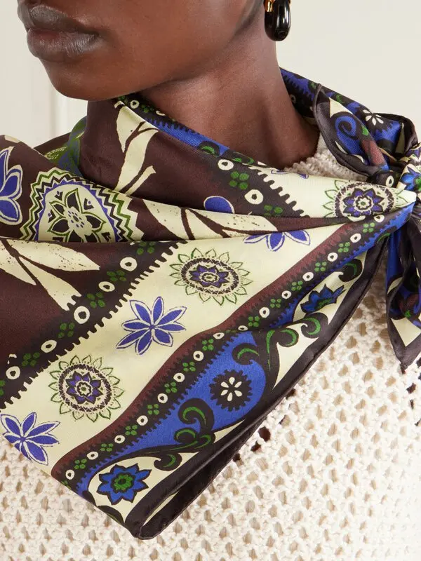ALEMAIS Jasper Printed Silk-twill Scarf