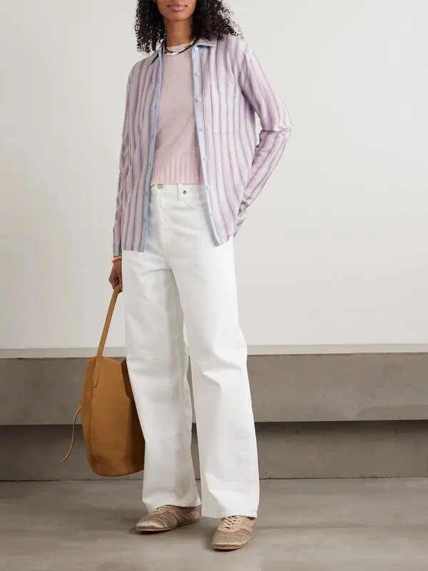 Guest In Residence Striped Cashmere Shirt - Pink