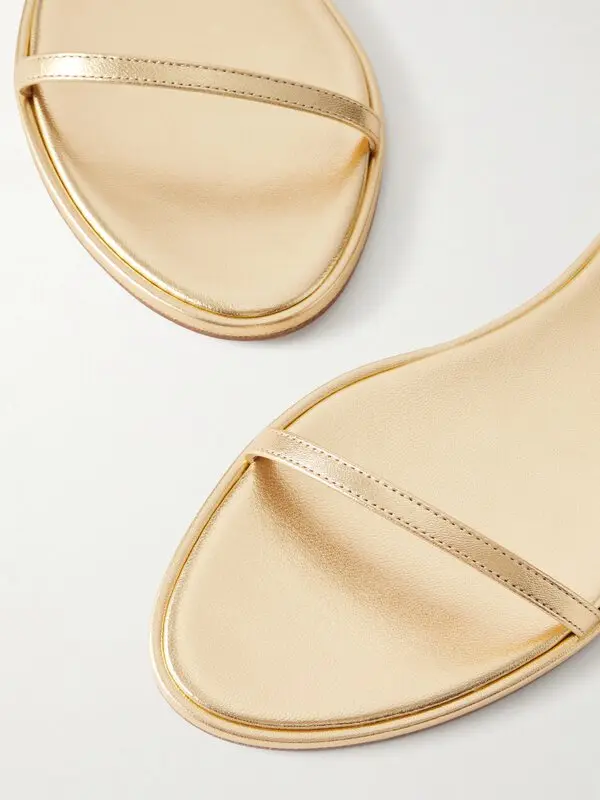 AeydĒ Metallic Leather Sandals - Gold