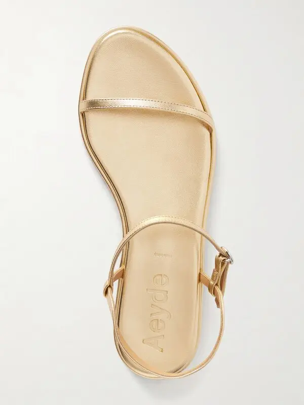 AeydĒ Metallic Leather Sandals - Gold