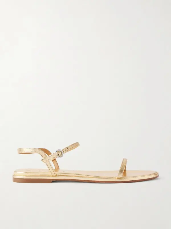 AeydĒ Metallic Leather Sandals - Gold