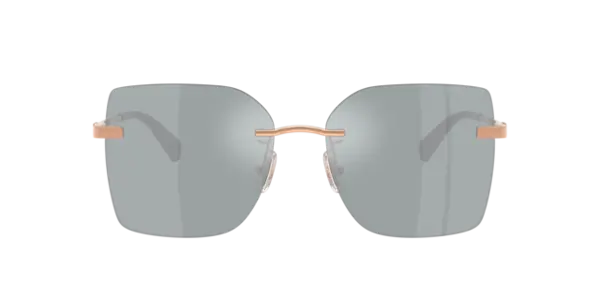 COACH Gold Square Frame Sunglasses - Shiny Rose Gold