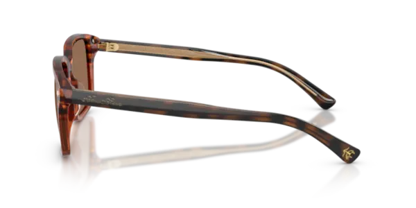 Brooks Brothers Rectangular Sunglasses With Acetate Temples - Brown