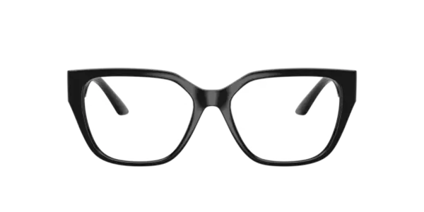 Versace Square Eyeglasses With Greca Detailing - Black