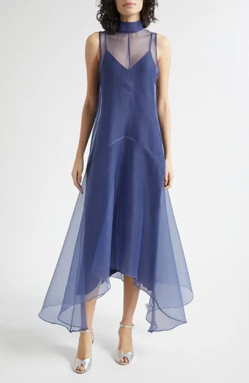 Staud Auden Sleeveless Chiffon Gown - Navy